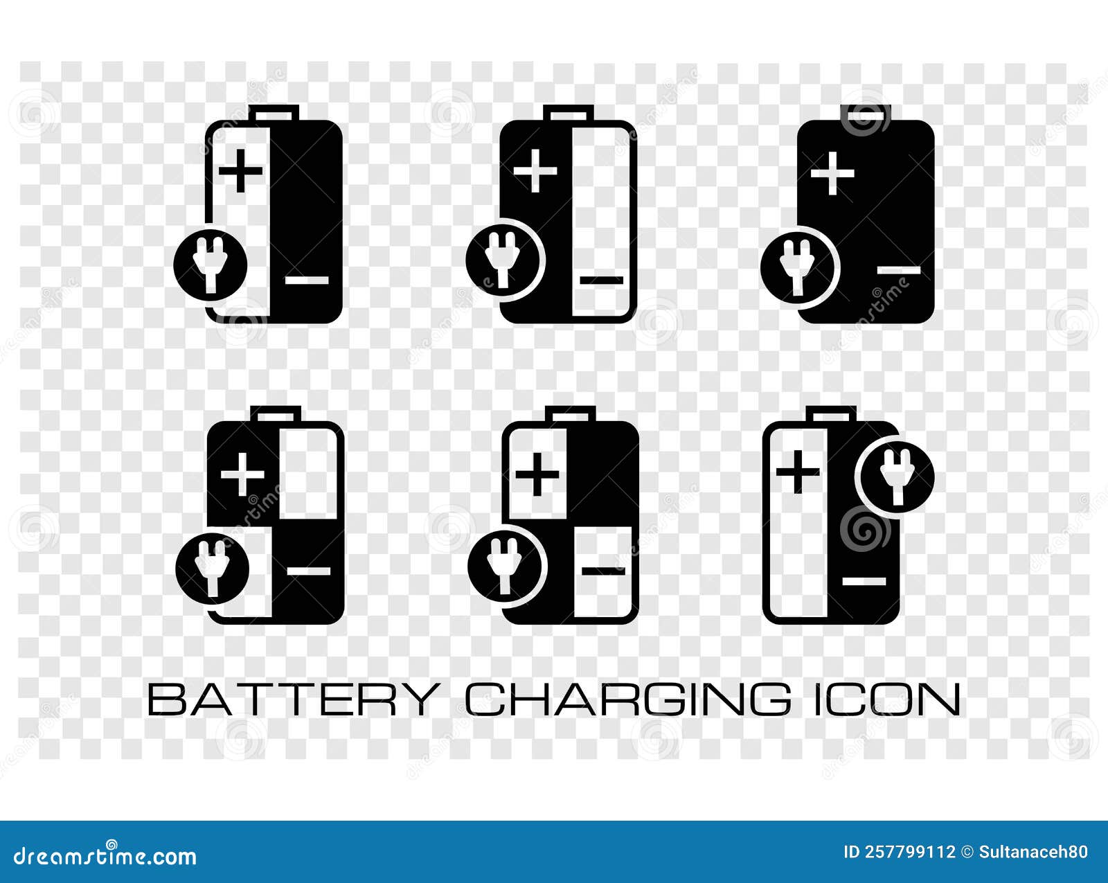 Set of Battery Level Icon. stock vector. Illustration of electrical ...