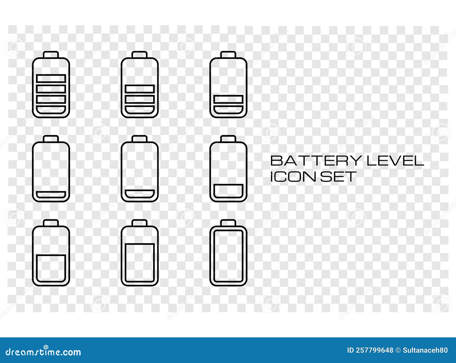 Set of Battery Level Icon. Vector Illustration Stock Vector ...