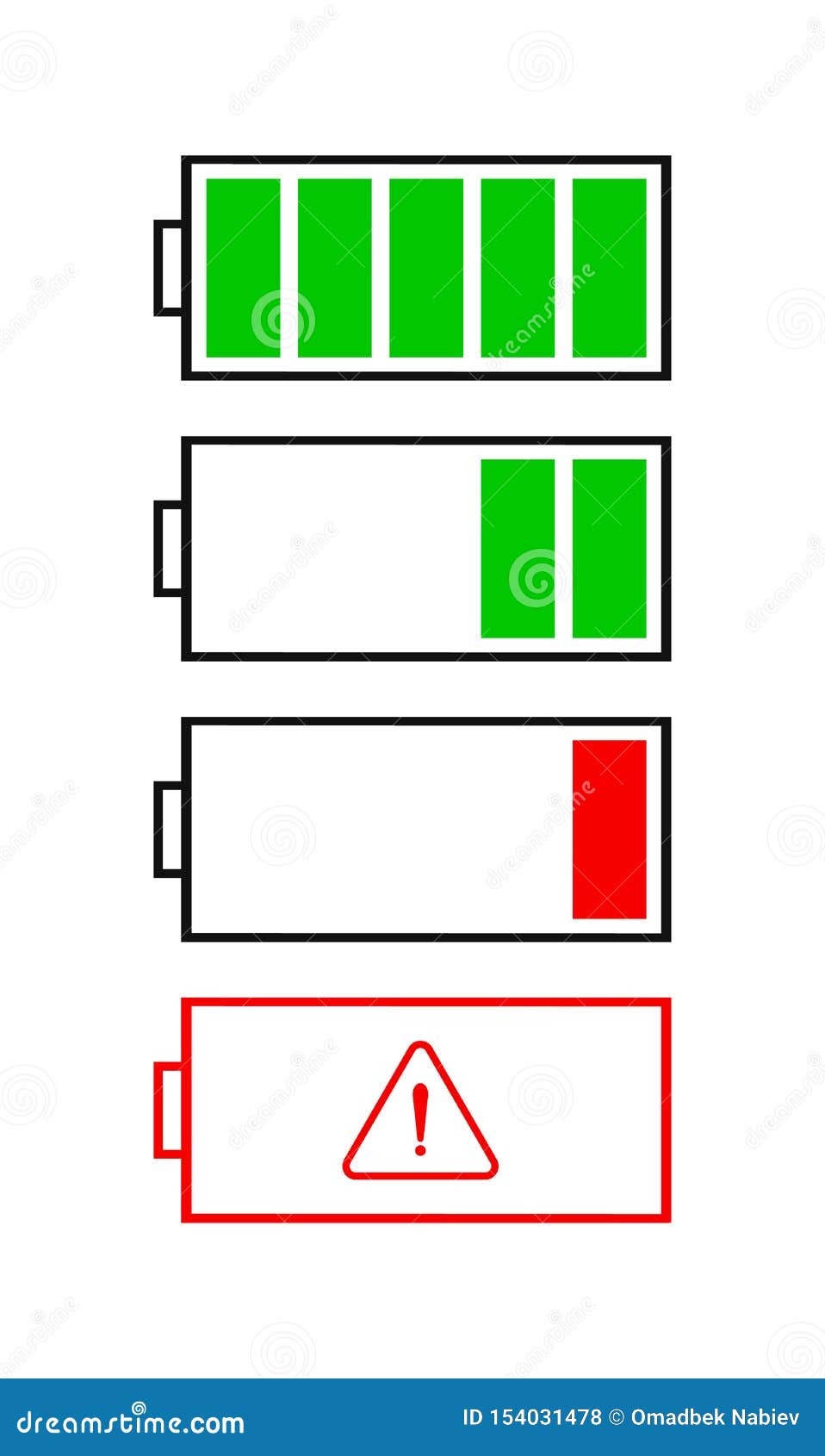 Set of Battery Level Indicator Icons. Stock Vector - Illustration of ... Set of Battery Level Indicator Icons. Stock Vector - Illustration of ...