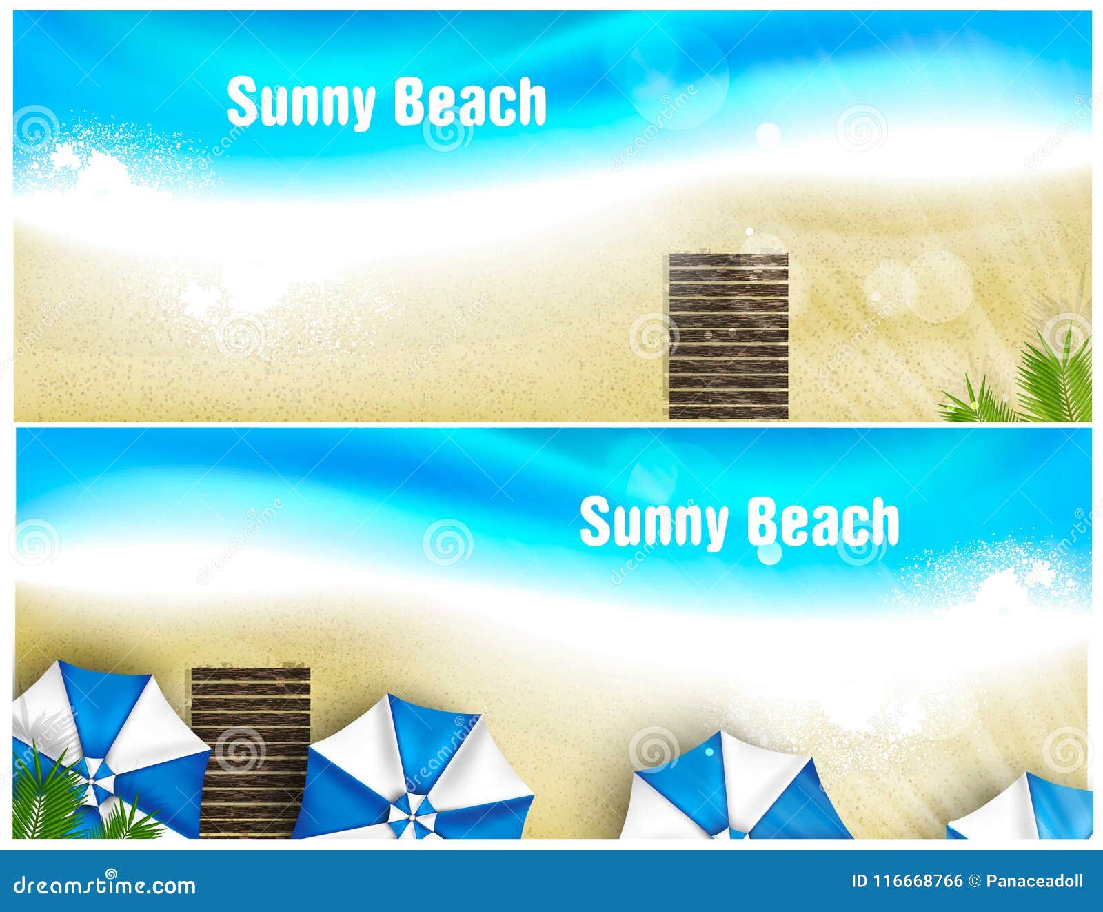Beach Banner for Facebook Poster Vector Design Stock Illustration ...