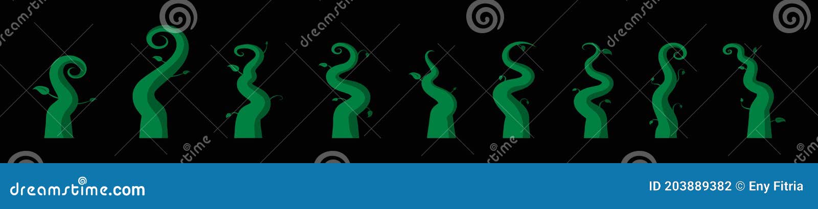 Set of Bean Stalk Cartoon Icon Design Template with Various Models ...