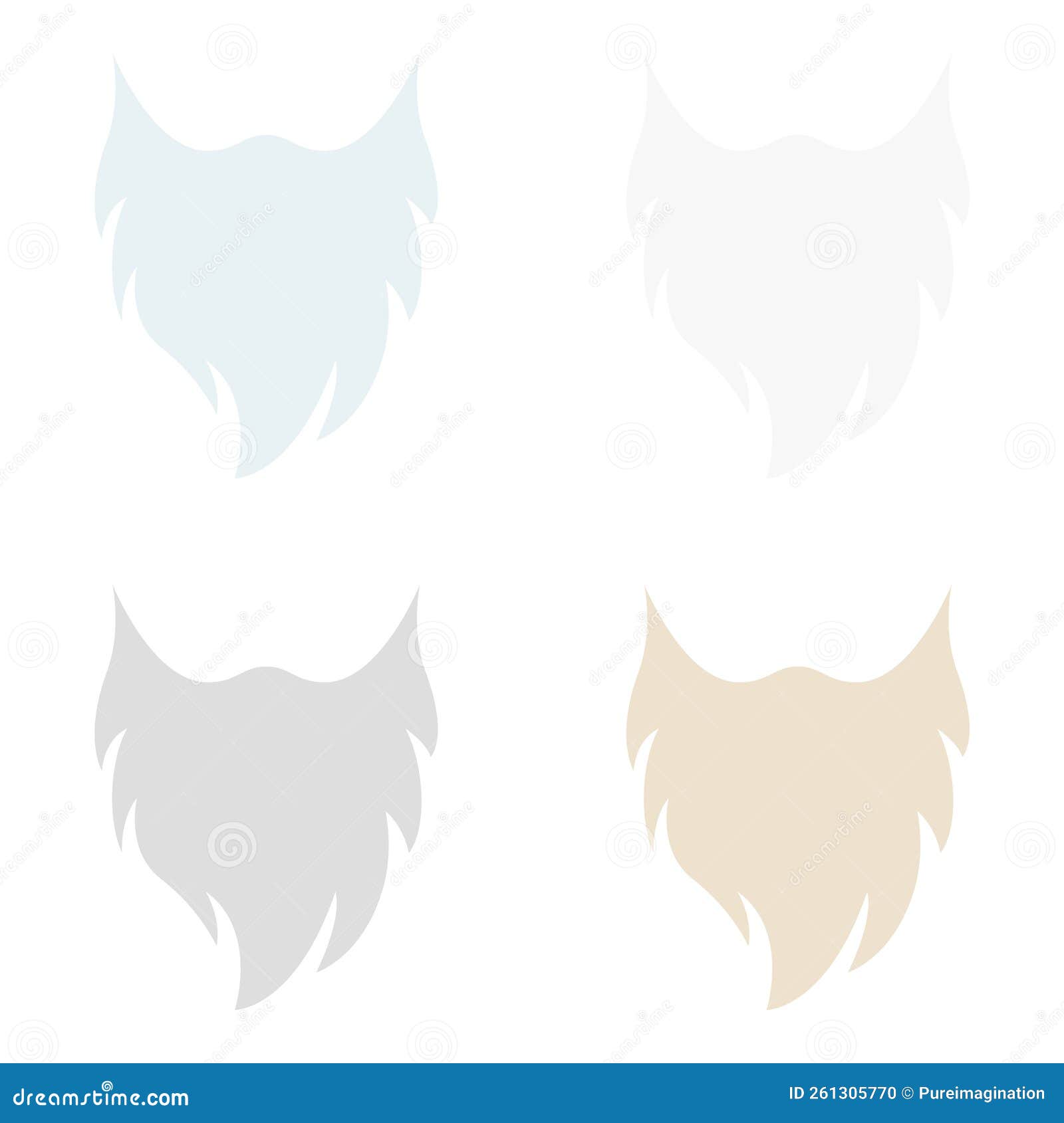 Set of Beard in Flat Style Isolated Stock Vector - Illustration of ...