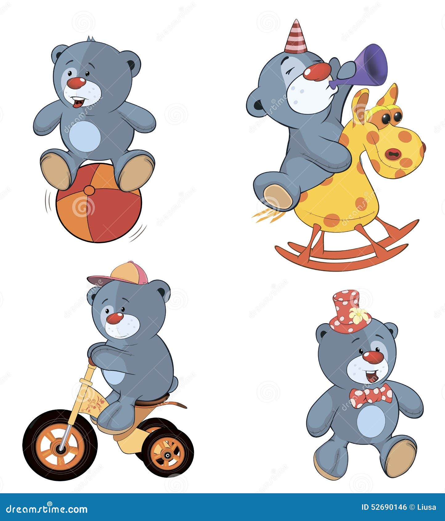 A set of bears cartoon stock vector. Illustration of gentleman - 52690146