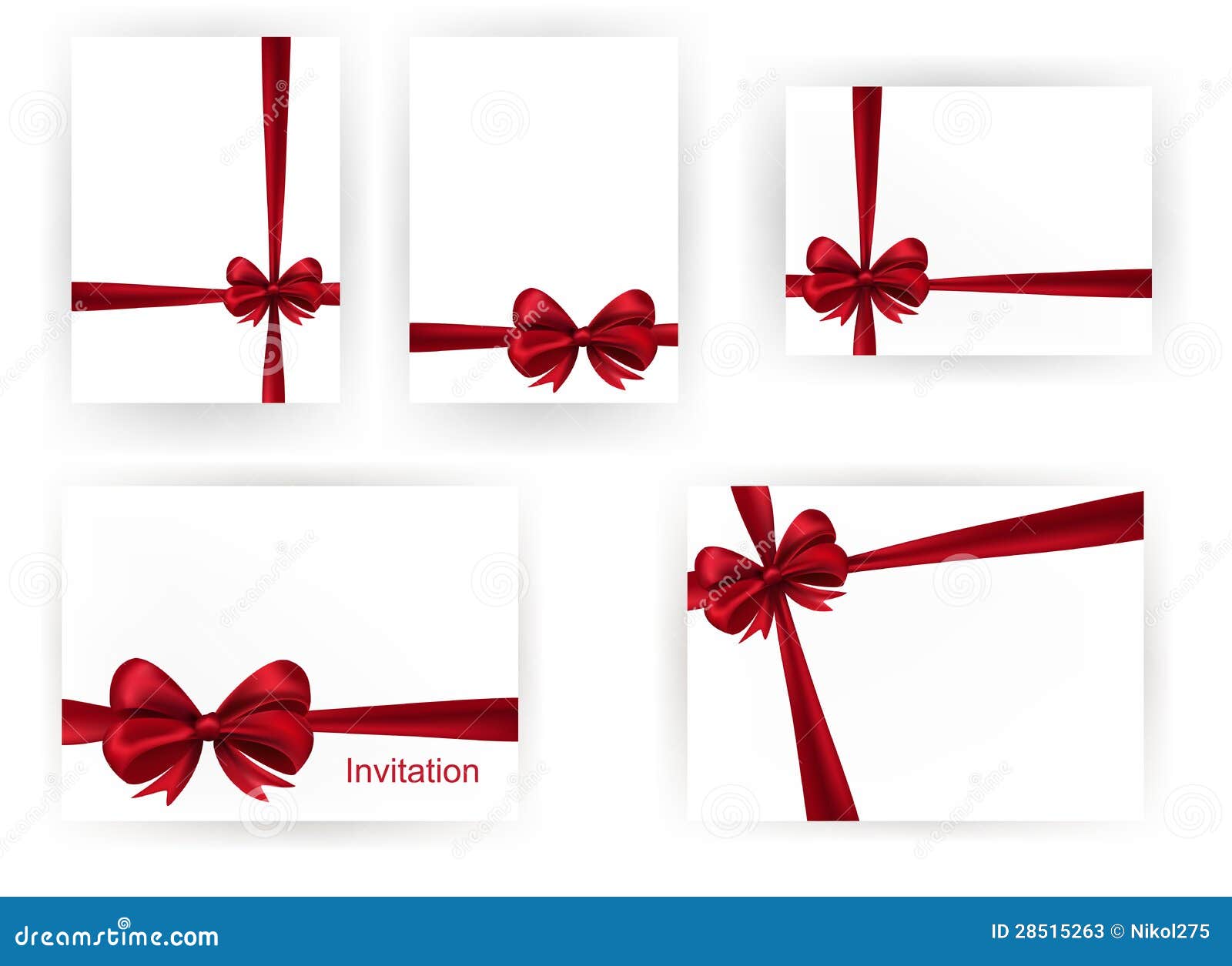Set of beautiful cards stock vector. Illustration of ribbon - 28515263