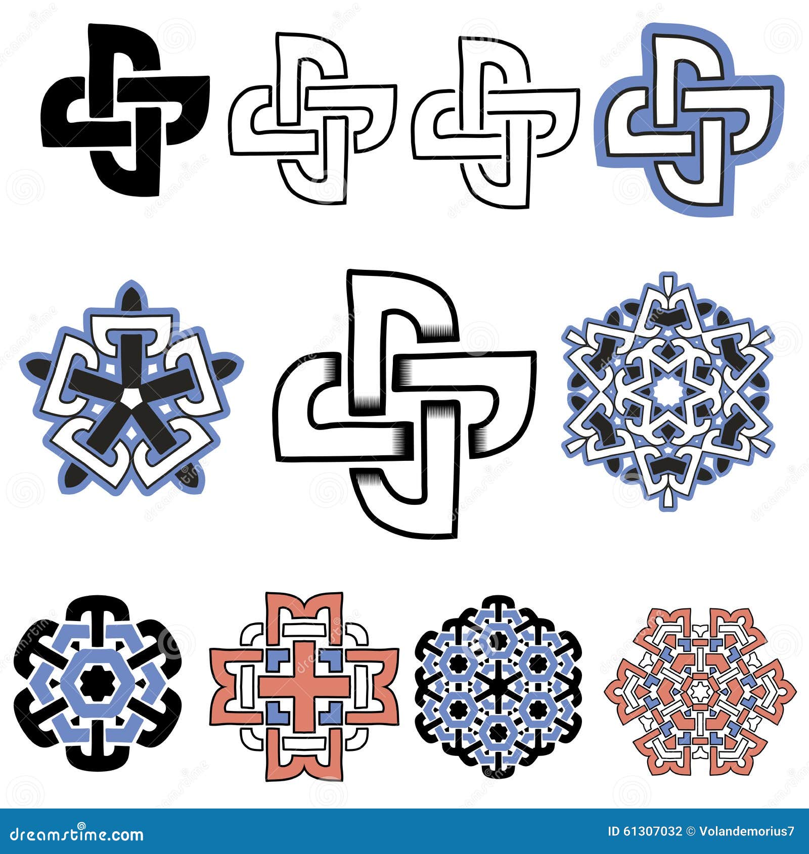 Set of Beautiful Celtic Patterns Stock Vector - Illustration of ...