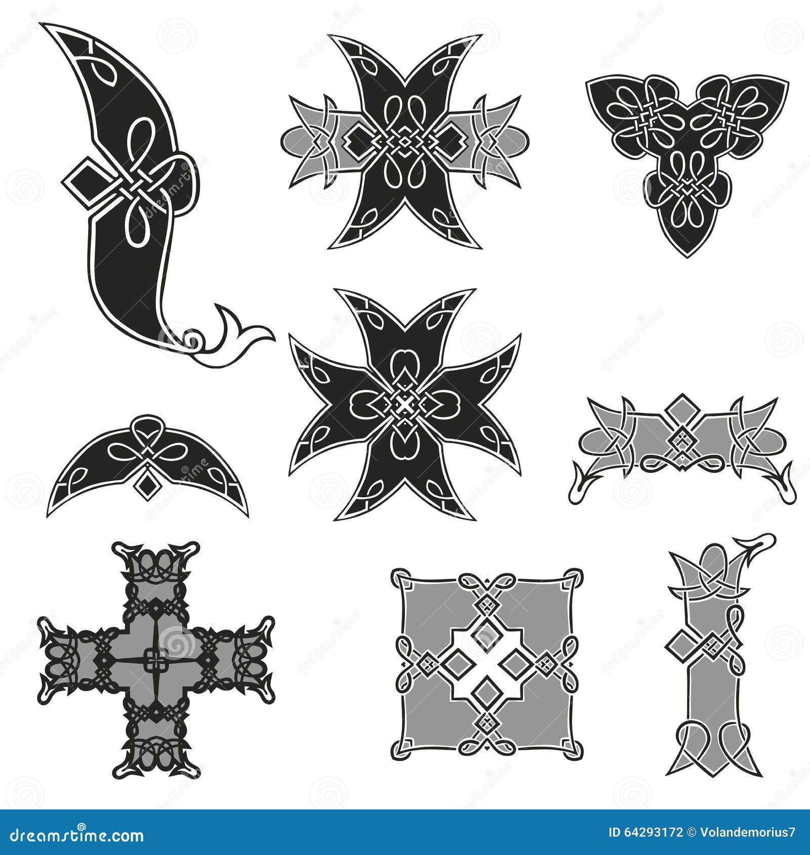 Set of Beautiful Celtic Patterns Stock Vector - Illustration of celt ...
