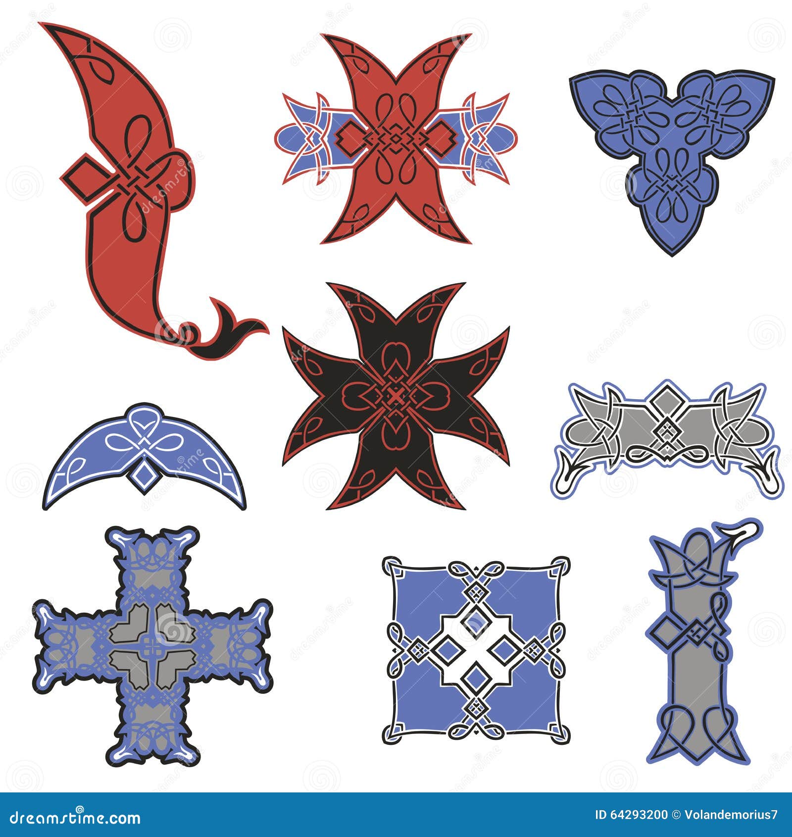 Set of Beautiful Celtic Patterns Stock Vector - Illustration of celtic ...