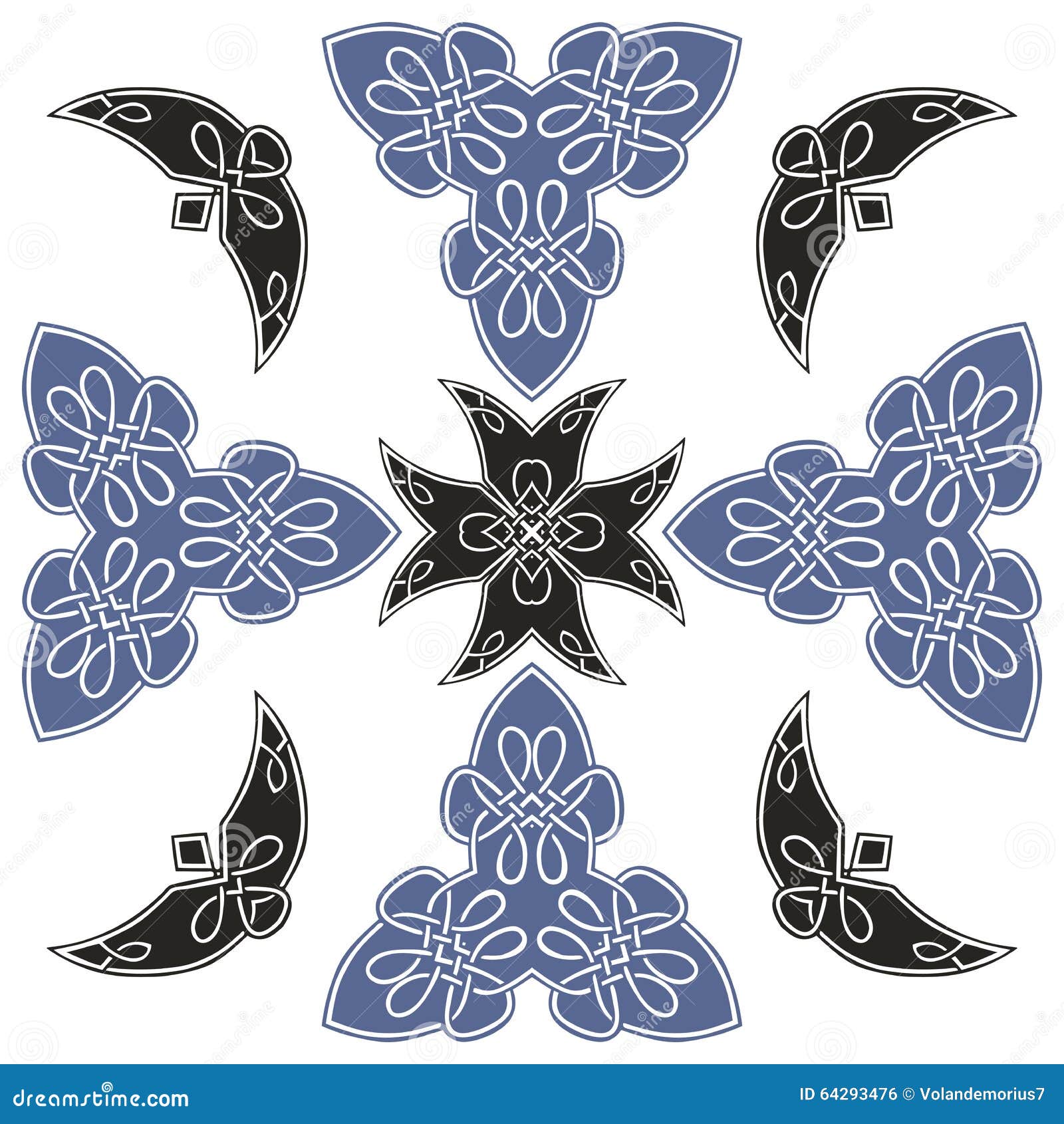Set of Beautiful Celtic Patterns Stock Vector - Illustration of celtic ...