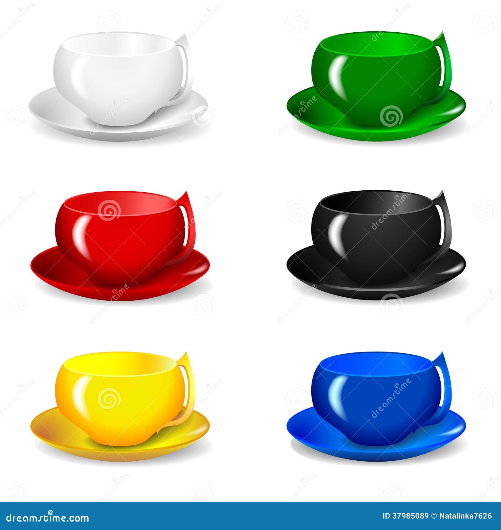 Set of Beautiful Colorful Cups Stock Vector - Illustration of beverage ...