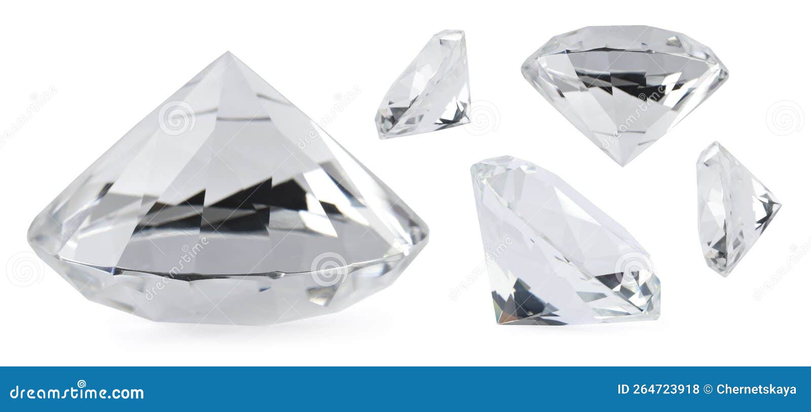 Set with Beautiful Dazzling Diamonds on White Background. Banner Design ...