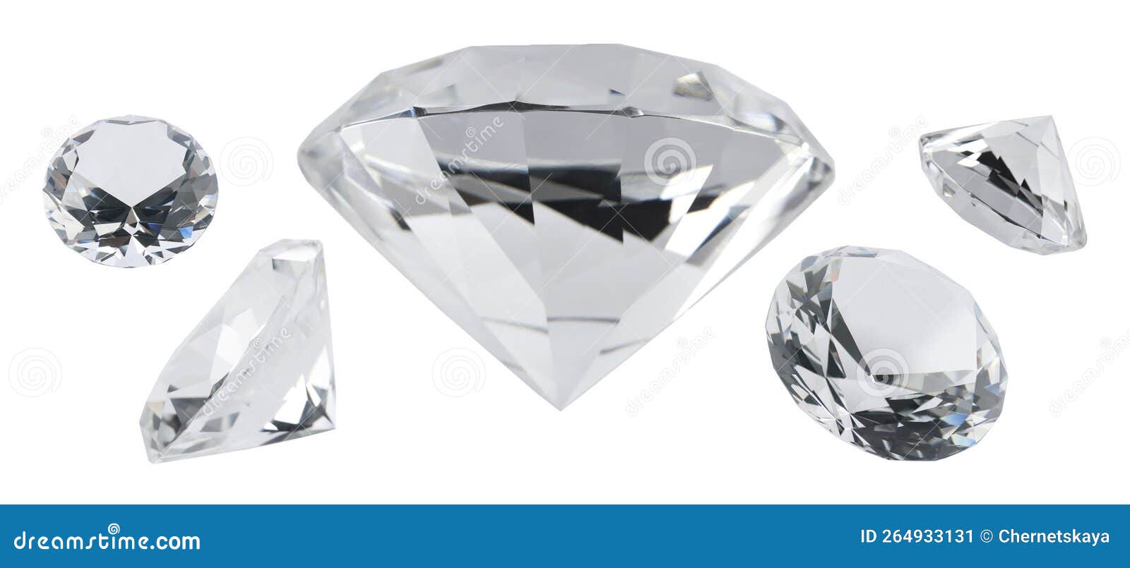 Set with Beautiful Dazzling Diamonds on White Background. Banner Design ...