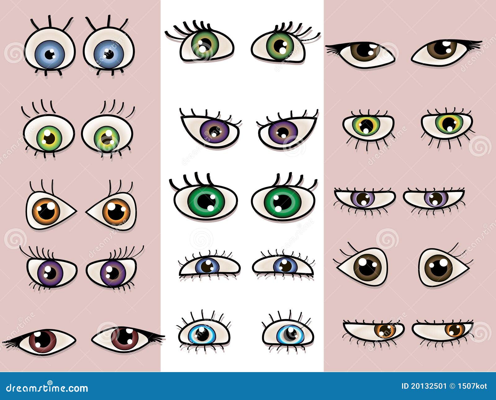 A set of beautiful eyes. stock vector. Illustration of beautiful - 20132501