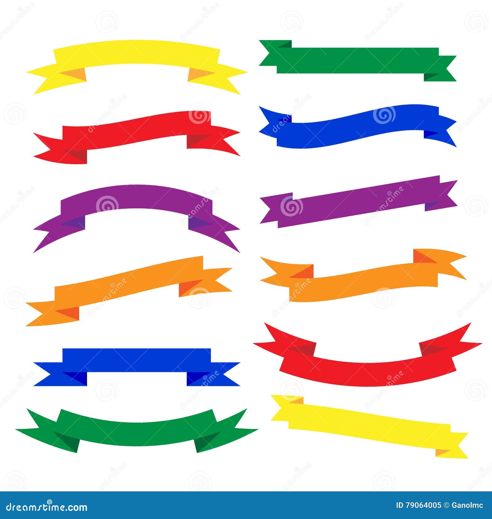 Set of Beautiful Festive Colored Ribbons. Vector Illustration Stock ...