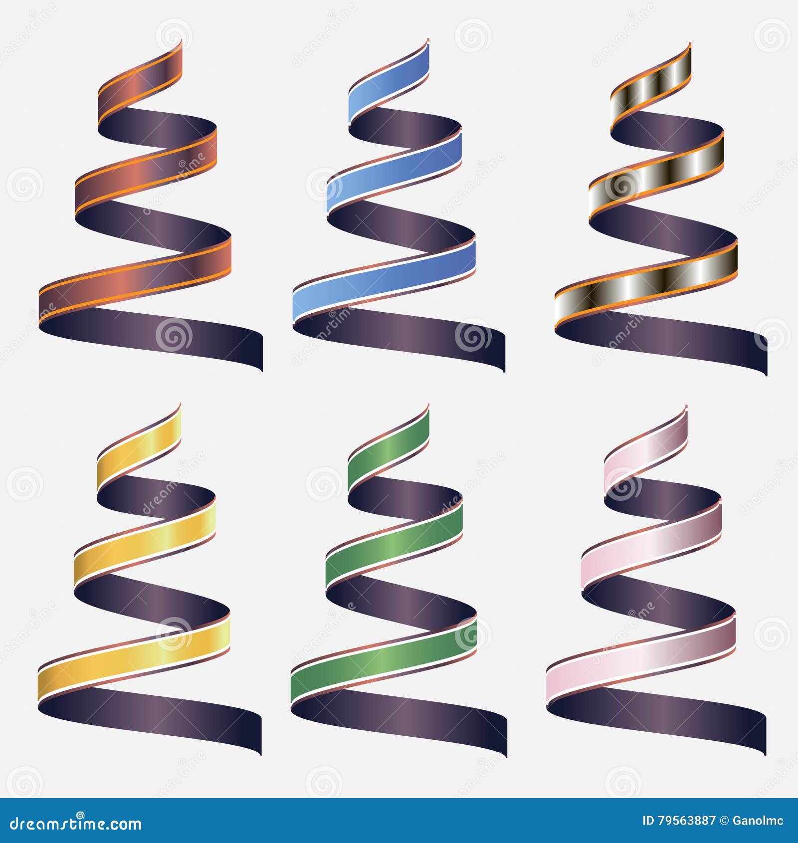 Set of Beautiful Festive Colored Ribbons. Vector Illustration Stock ...