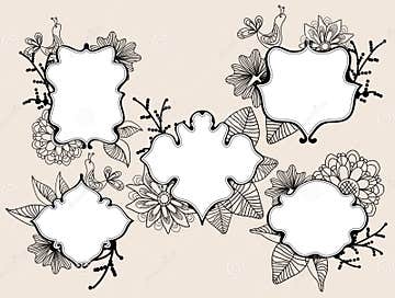 Set of Beautiful Five Labels Stock Vector - Illustration of cover ...