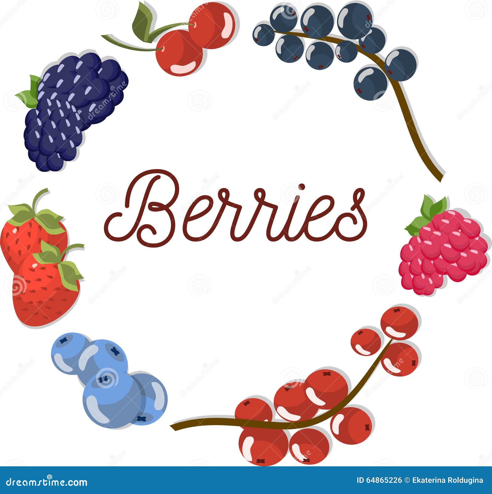 Set of Beautiful Flat Vector Berries Stock Vector - Illustration of ...