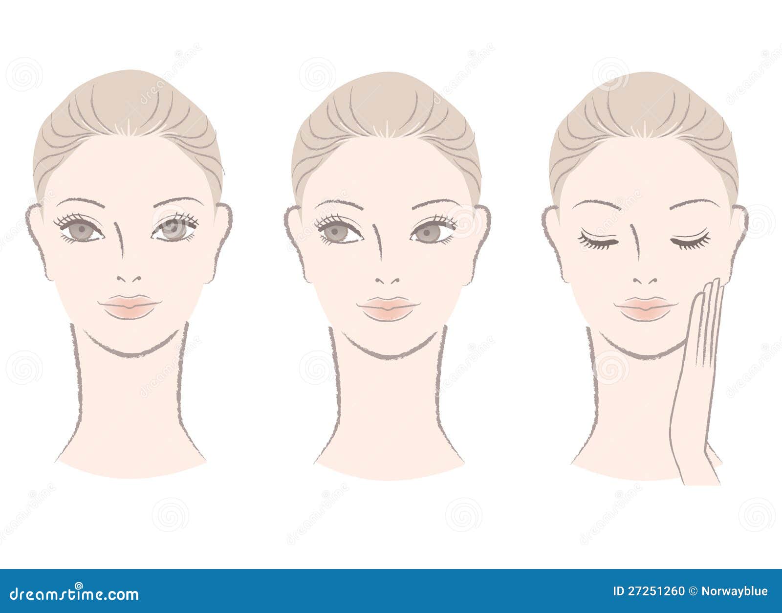 Set of Beautiful Fresh Woman Portrait Stock Vector - Illustration of ...