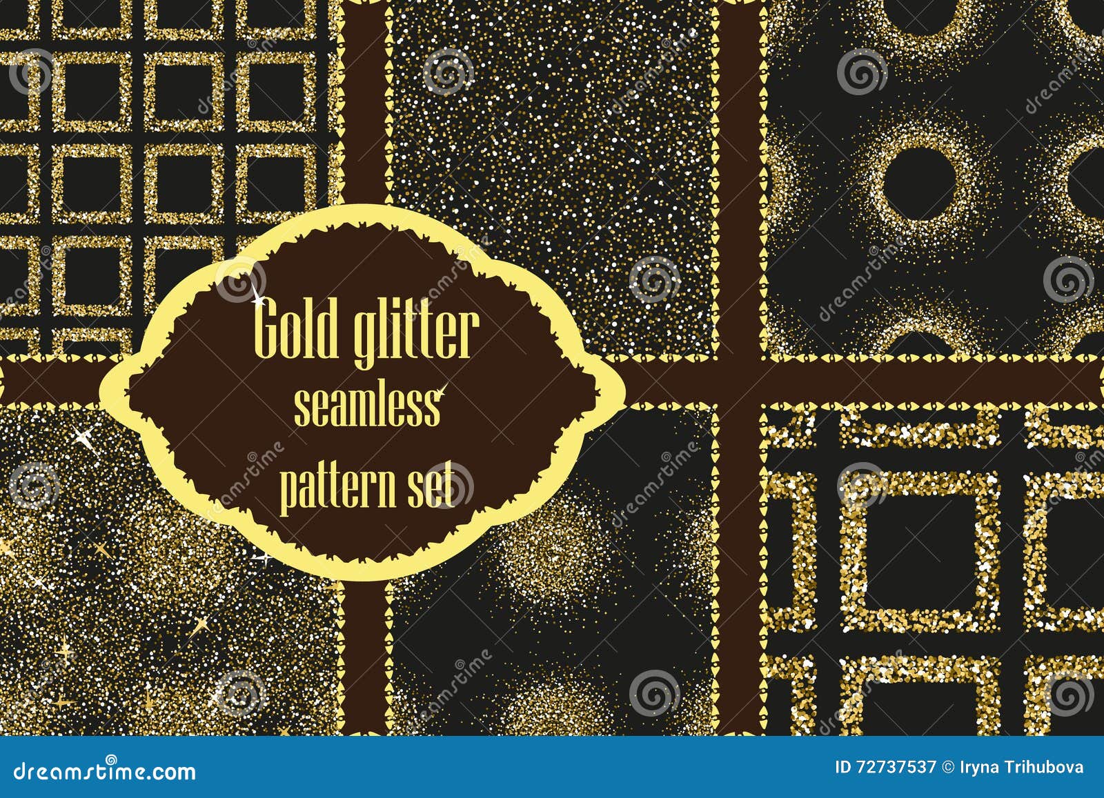Set of Beautiful Golden Glitter Patterns Stock Vector - Illustration of ...