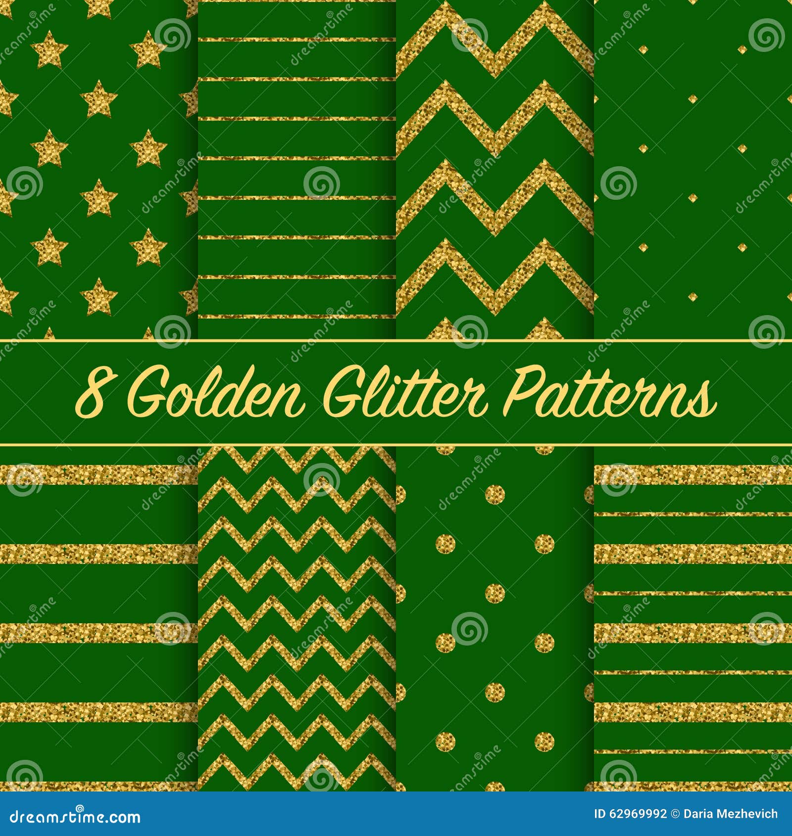 Set of Beautiful Golden Glitter Patterns for Different Festive Designs ...