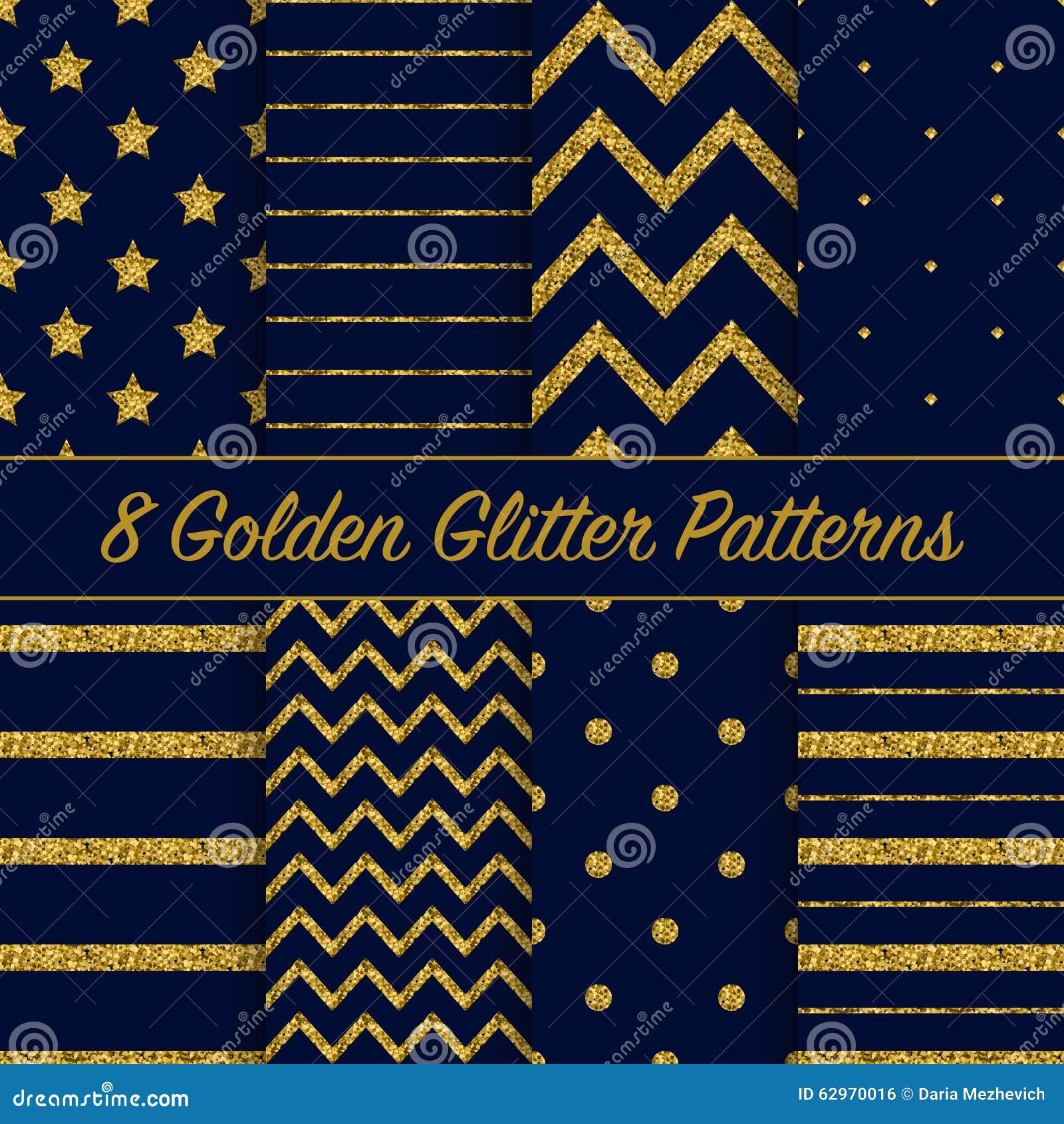 Set of Beautiful Golden Glitter Patterns for Different Festive Designs ...