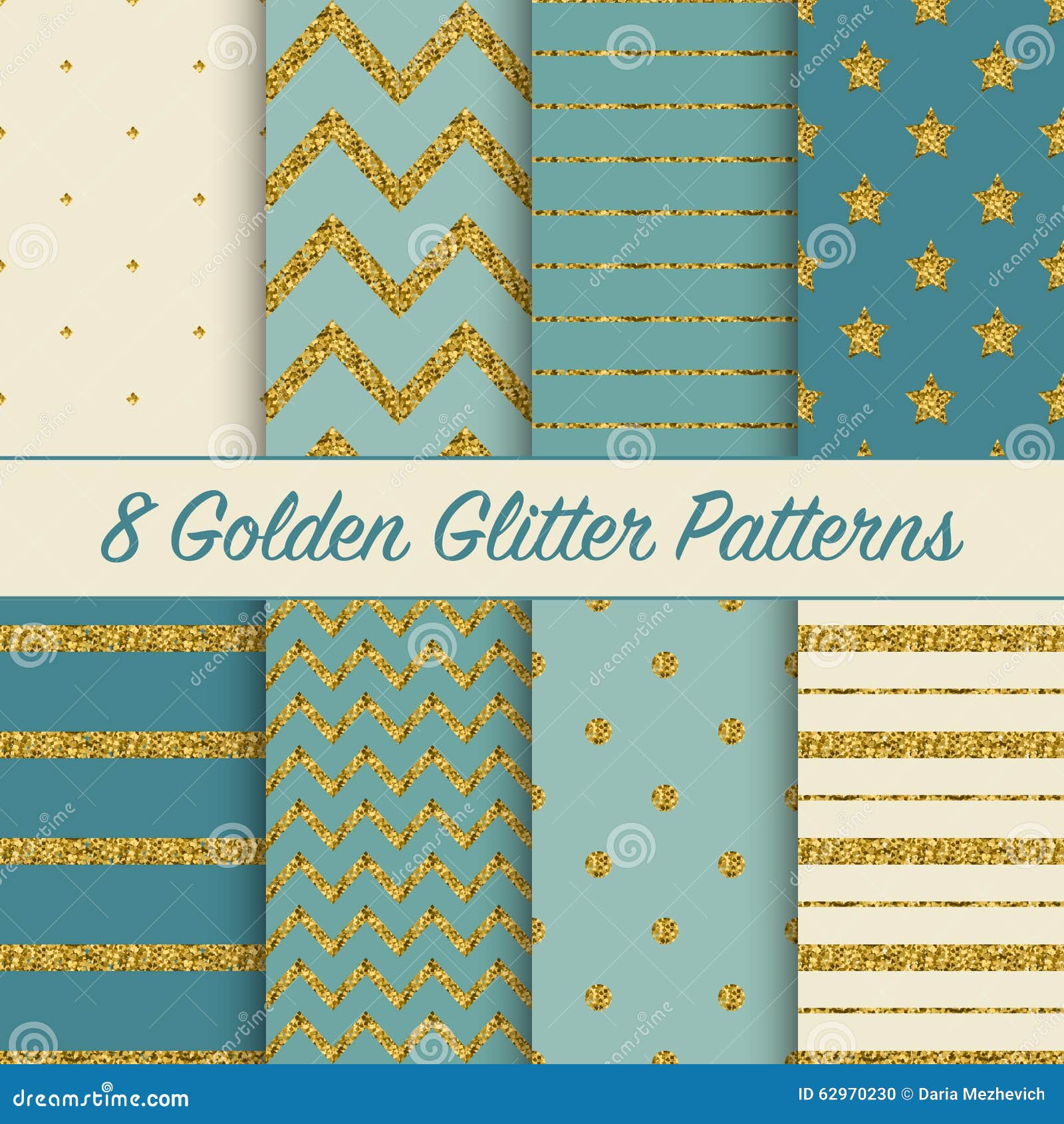 Set of Beautiful Golden Glitter Patterns for Different Festive Designs ...
