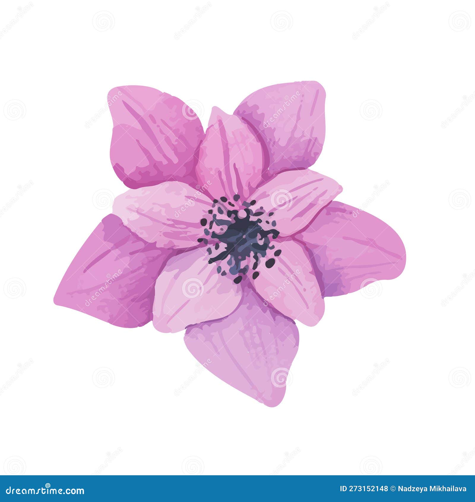 Set of Beautiful Hand Drawn Flowers in Retro Style. Stock Vector ...