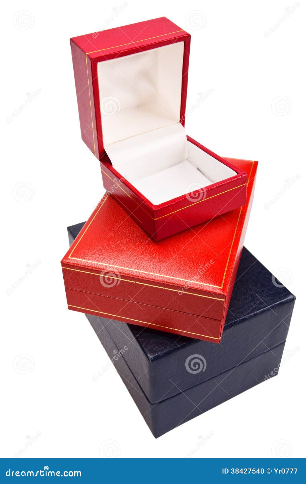 Set Beautiful Jewelry Boxes White Background Stock Photo - Image of ...