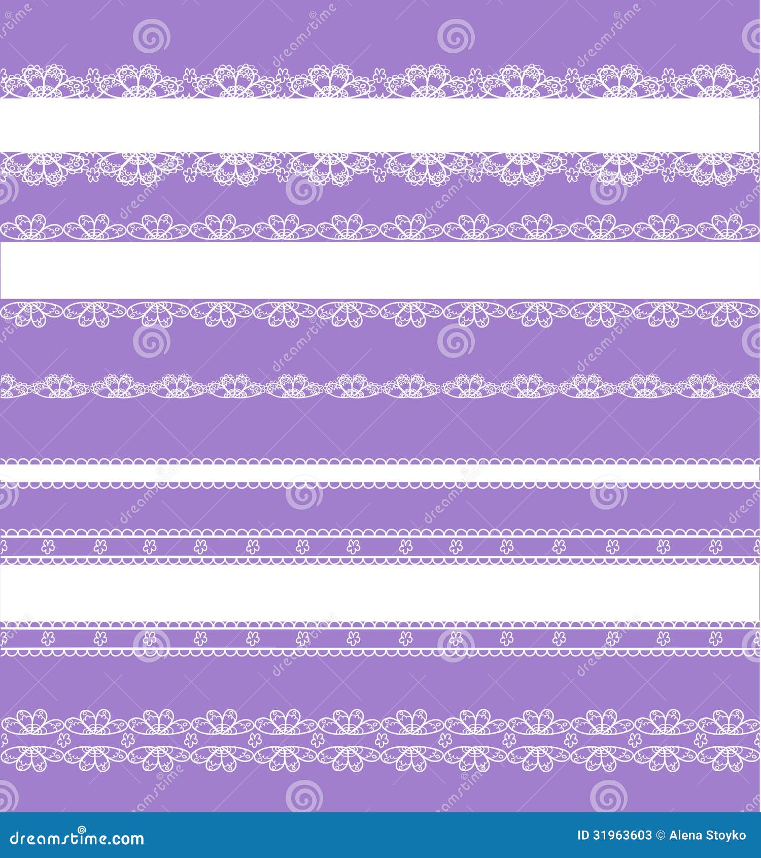 Set of Beautiful Lace Border Stock Vector - Illustration of element ...