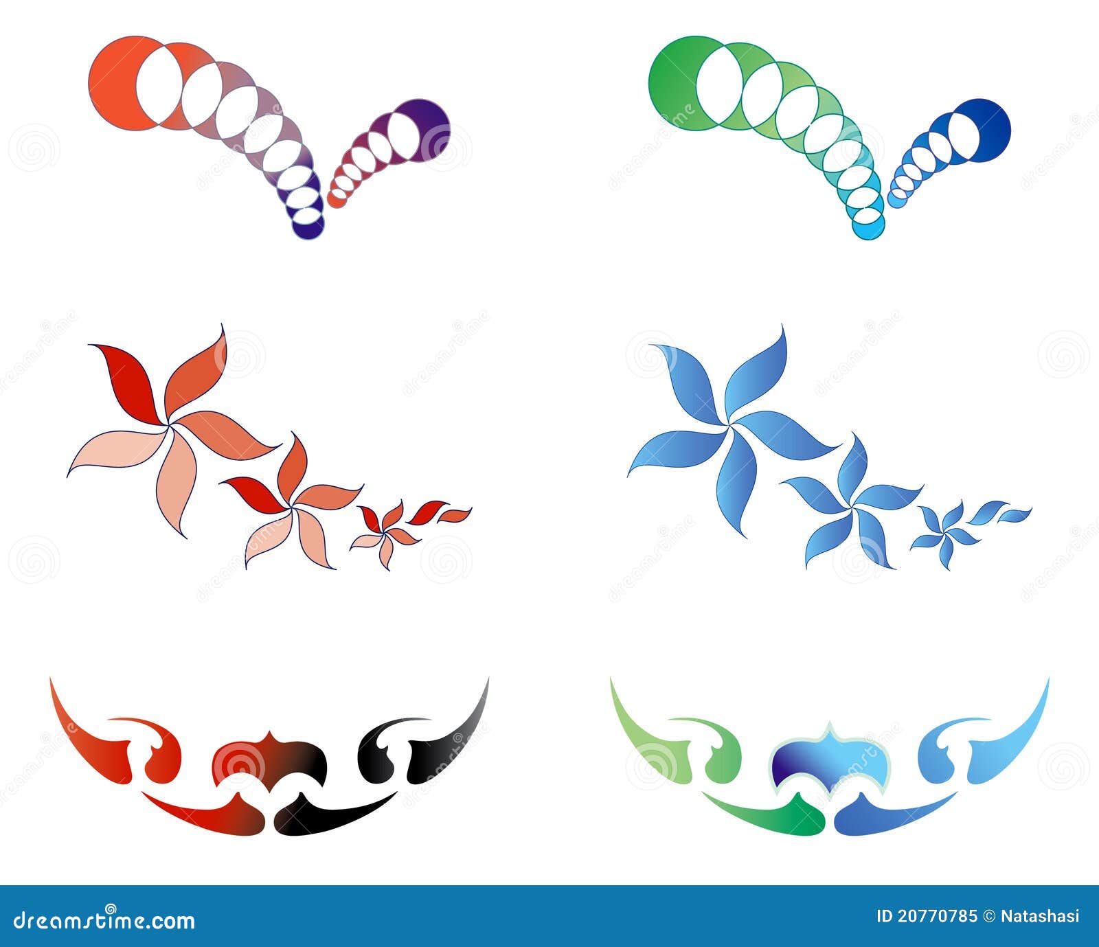 Set of Beautiful Logos, 2 Variants of Color Stock Vector - Illustration ...