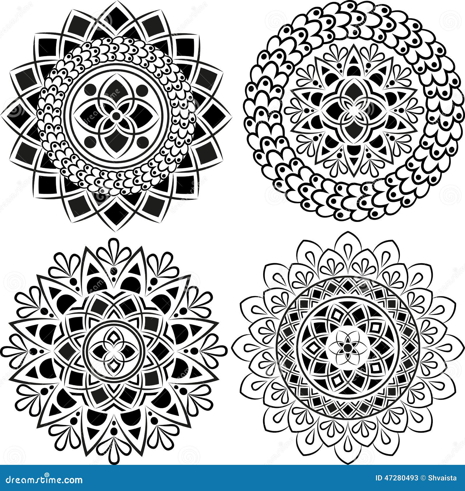 Set of beautiful mandalas. stock vector. Illustration of ornamental ...