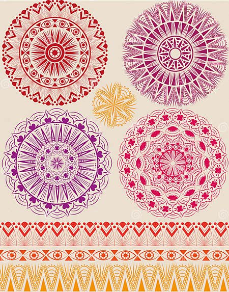 Set of beautiful mandalas stock vector. Illustration of patterns - 47237278