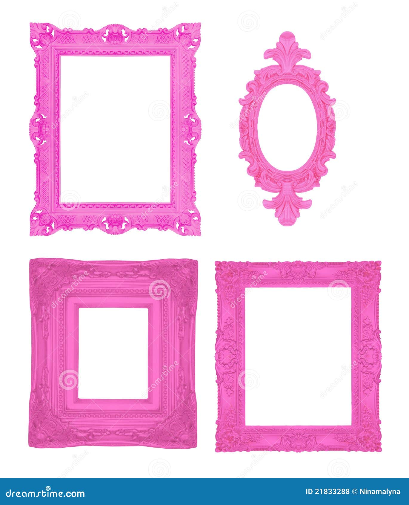 Set of Beautiful Ornamental Frames Stock Photo - Image of decoration ...
