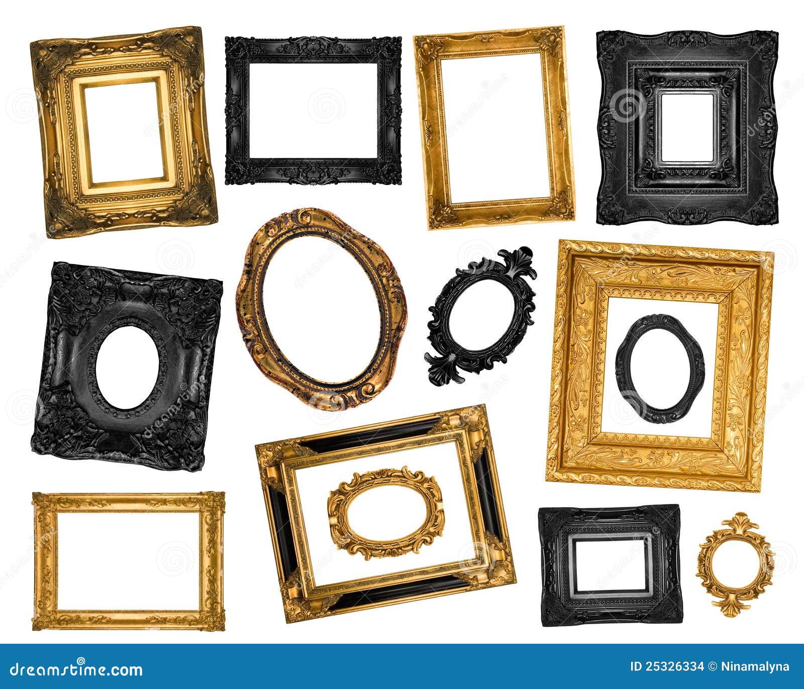 Set of Beautiful Ornamental Frames Stock Photo - Image of gold, design ...