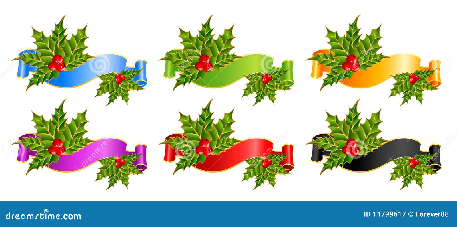 Set of beautiful ribbons stock vector. Illustration of present - 11799617