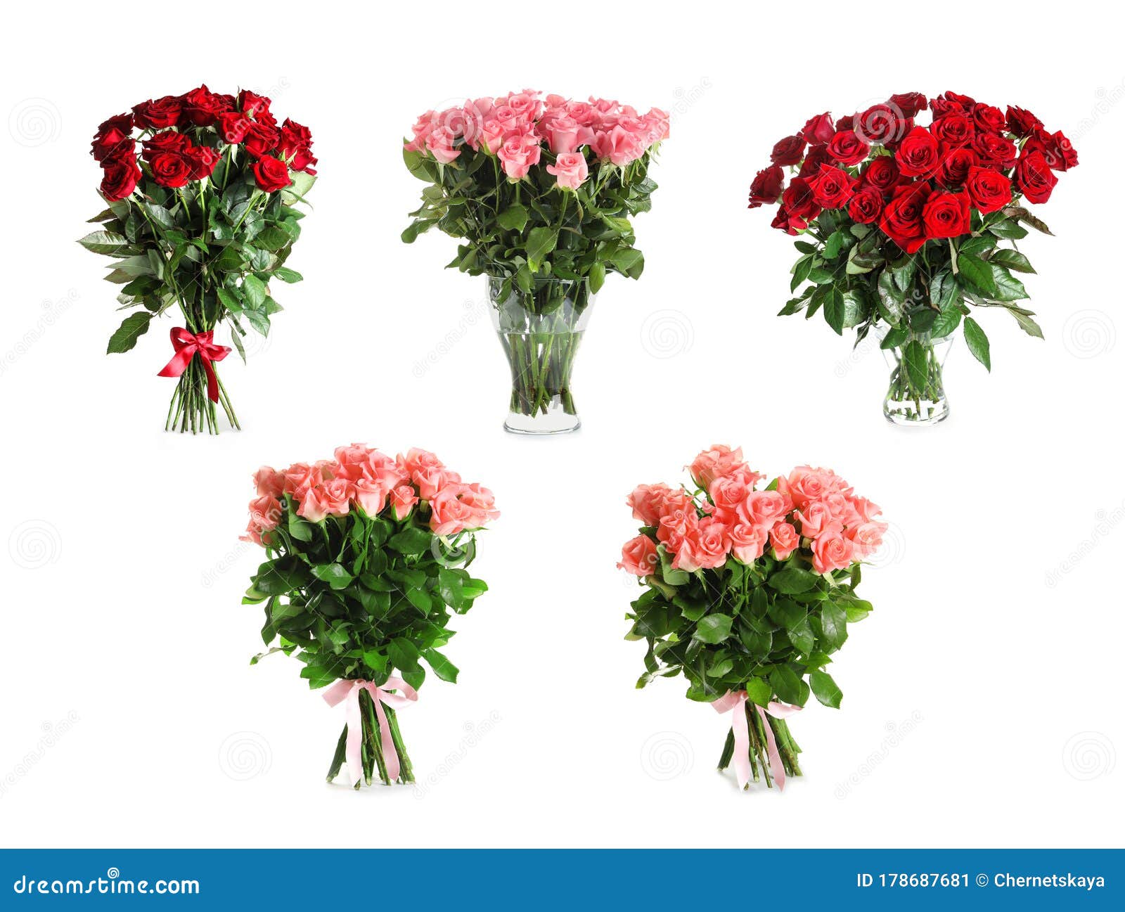 Set with Beautiful Rose Flowers on Background Stock Image - Image of ...