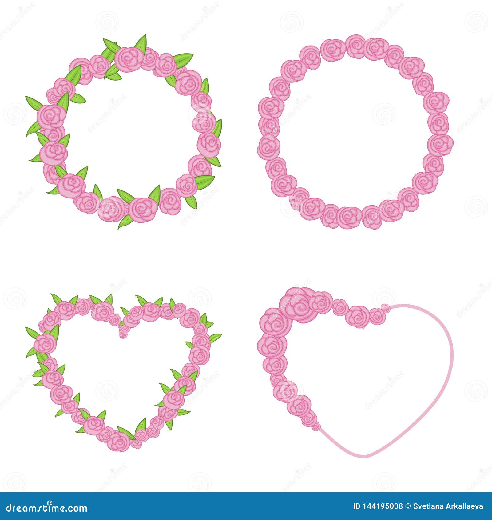 Set of Beautiful Roses Frames, Vector Graphics. Beautiful Frames Stock ...