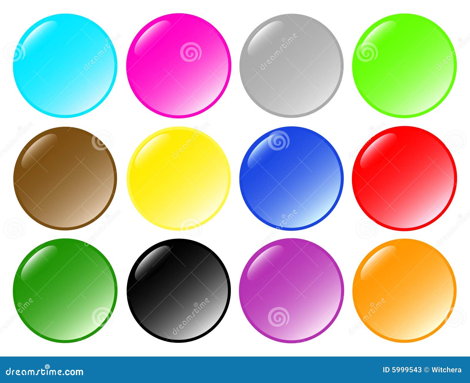 Set of Beautiful Round Buttons Stock Illustration - Illustration of ...