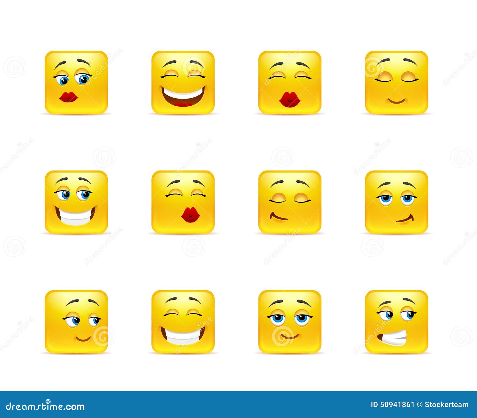 Set beautiful smiles stock illustration. Illustration of happy - 50941861