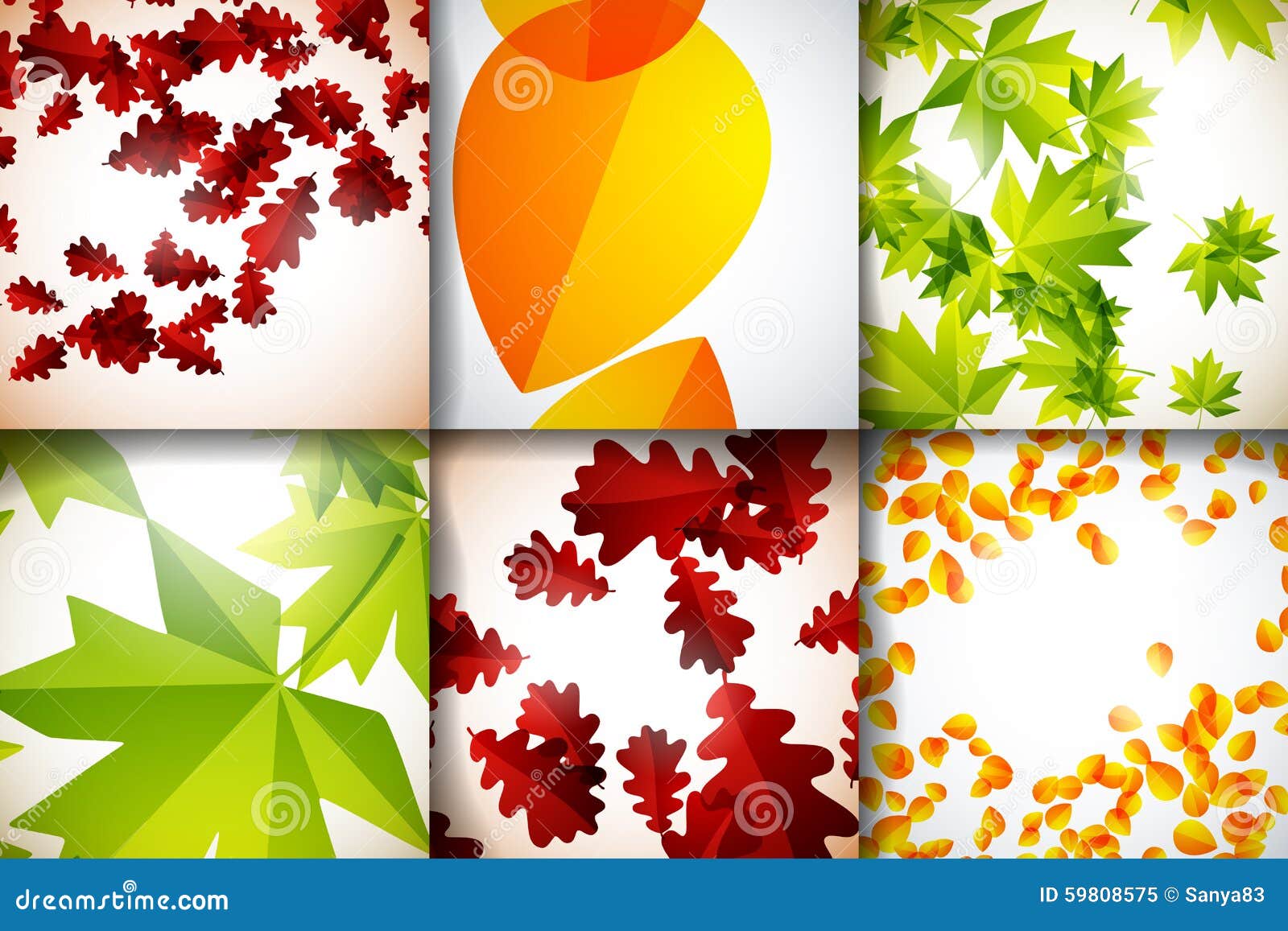 Set Beautiful Structures of the Autumn Stock Vector - Illustration of ...
