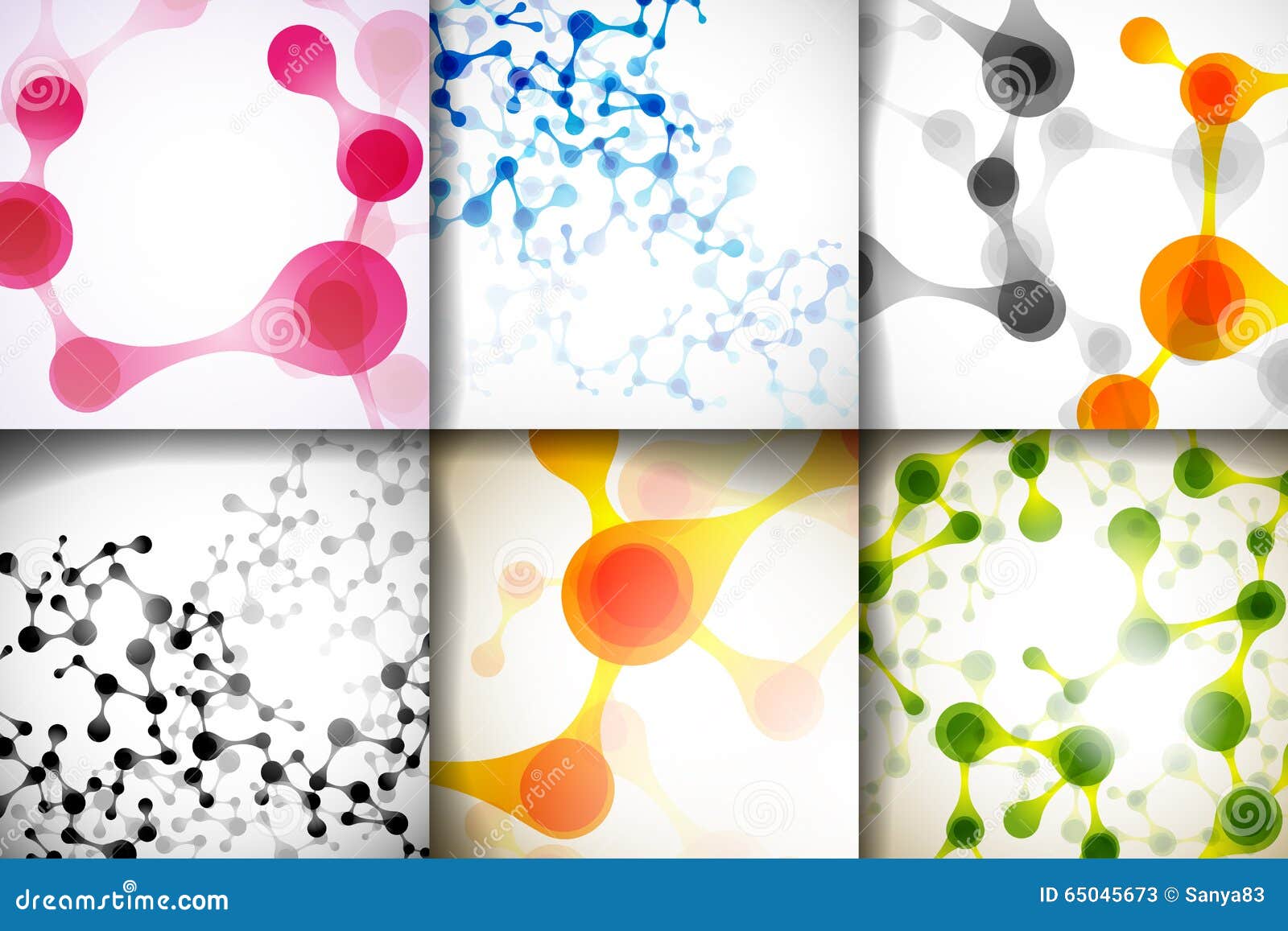 Set Beautiful Structures of the DNA Molecule Stock Vector ...