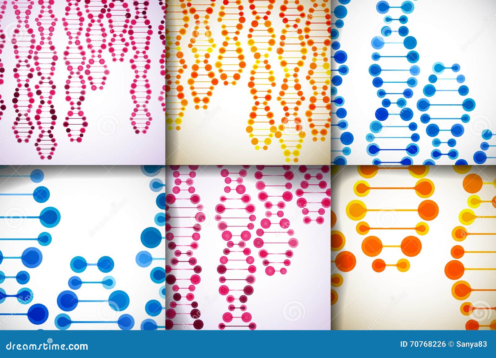 Set Beautiful Structures of the DNA Molecule Stock Vector ...