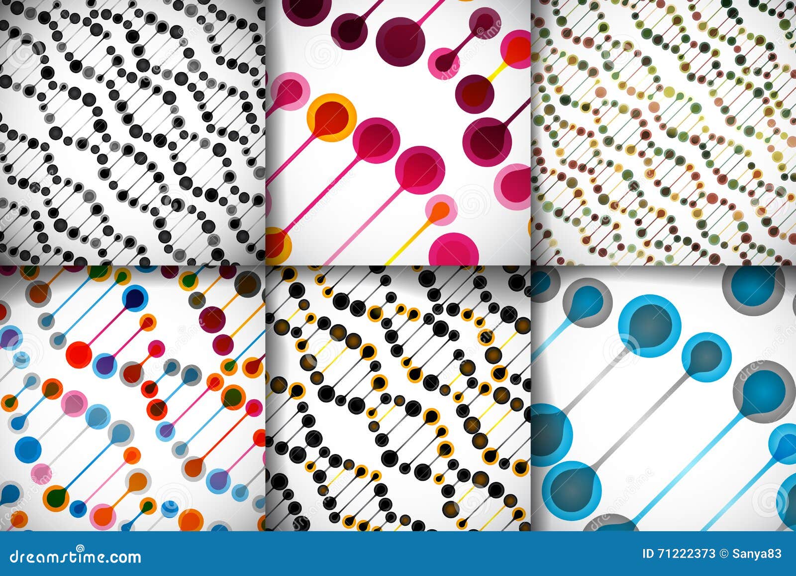Set Beautiful Structures of the DNA Molecule Stock Vector ...