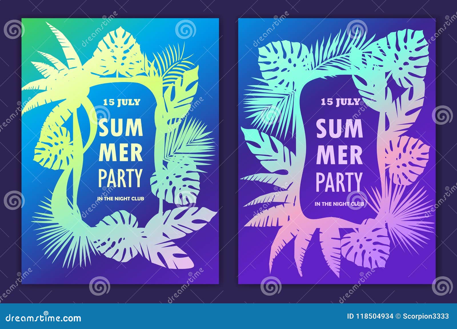 Set of Beautiful Tropical Banners. Stock Illustration - Illustration of ...
