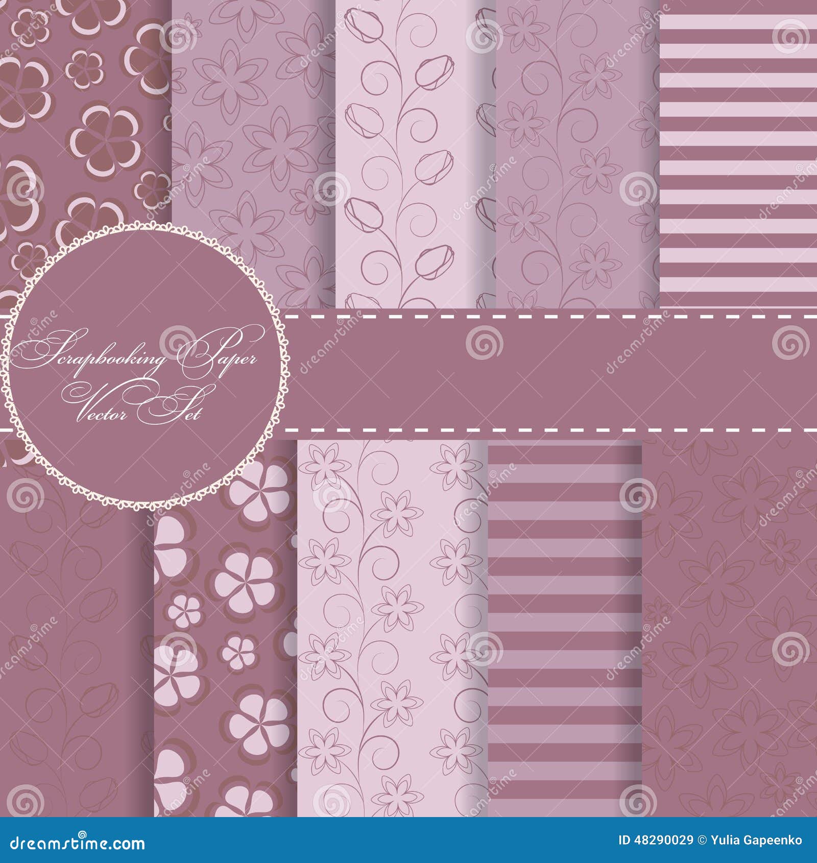 Set of Beautiful Vector Paper for Scrapbook Stock Vector - Illustration ...