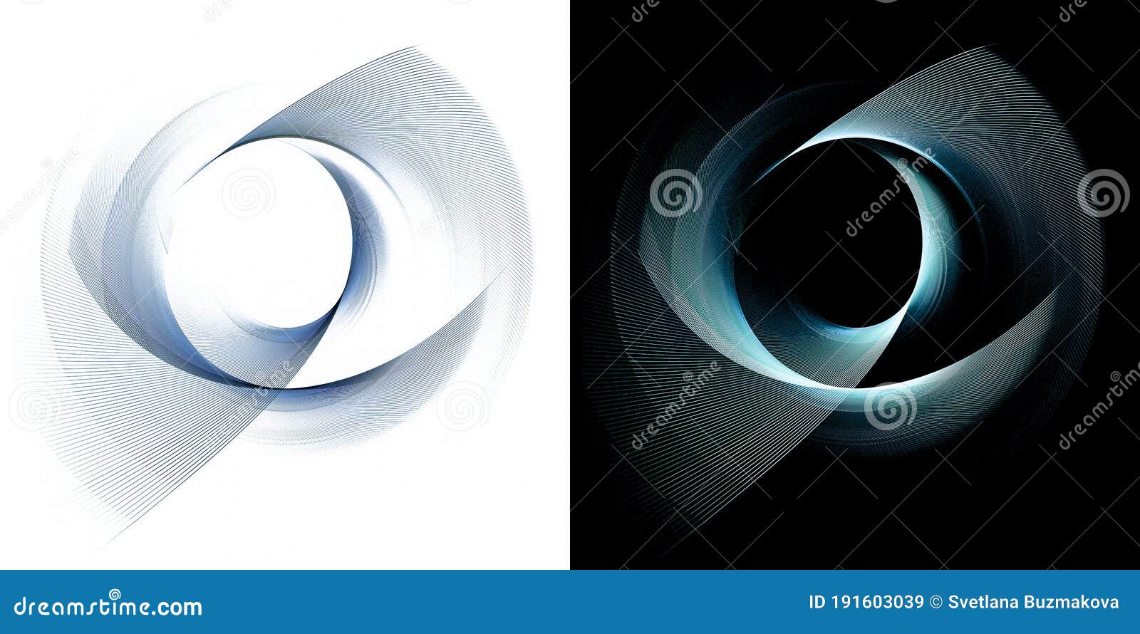 A Set of Beautifully Curved Surfaces on Black and White Backgrounds ...