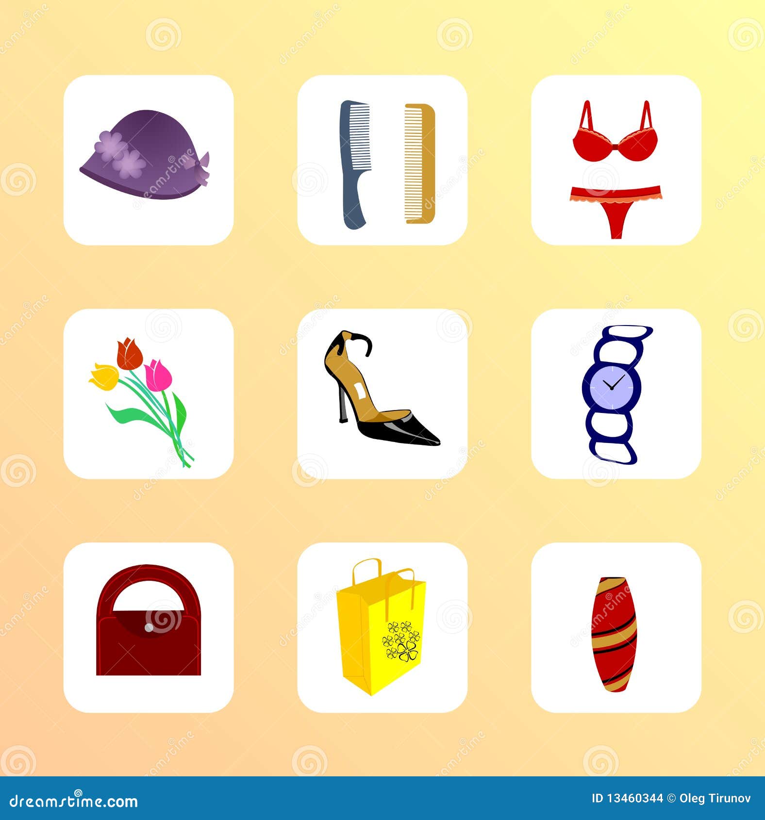 Set of Beauty and Female Products Stock Vector - Illustration of ...