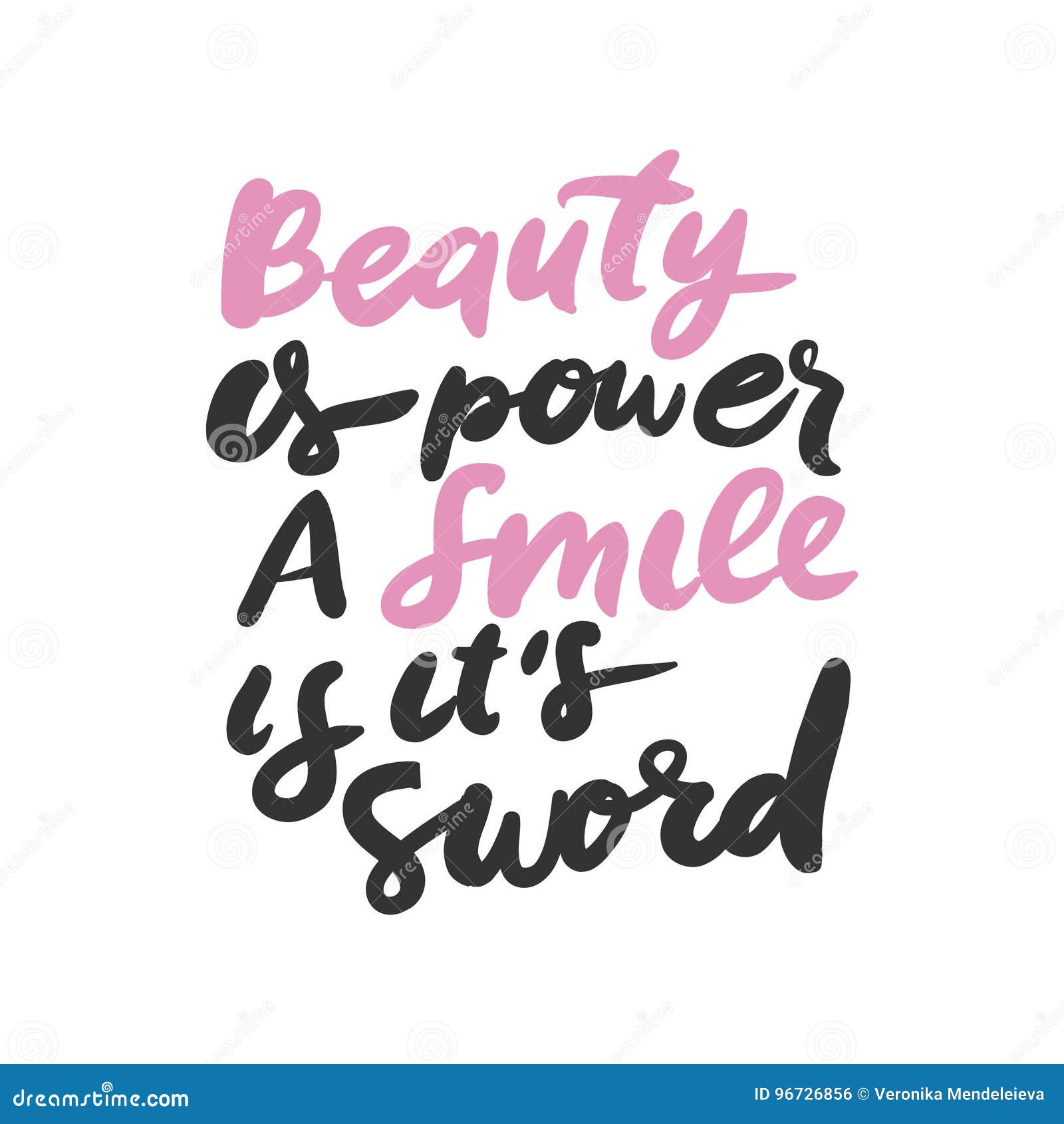 Set of Beauty Quotes. Hand Lettering and Custom Typography for Your ...