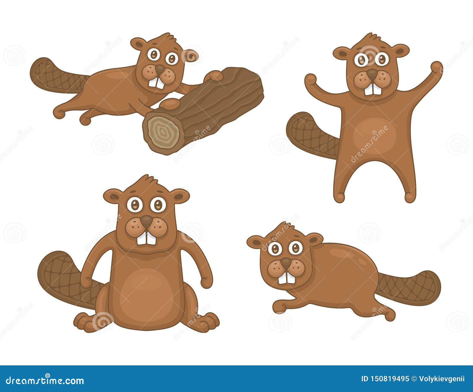 Set of Beavers stock vector. Illustration of beaver - 150819495