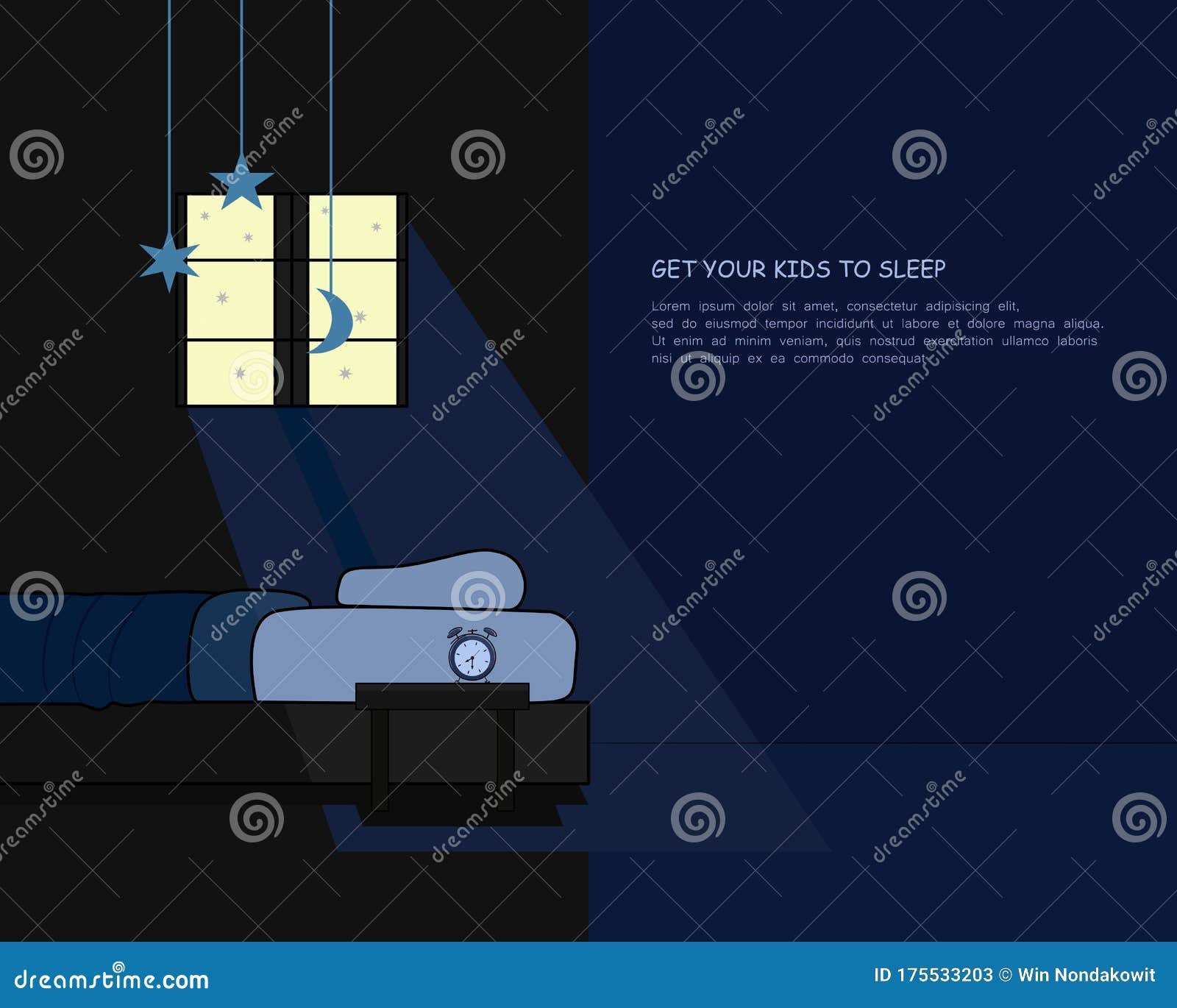 Set the Bedtime for Your Kids Stock Vector - Illustration of sleep ...