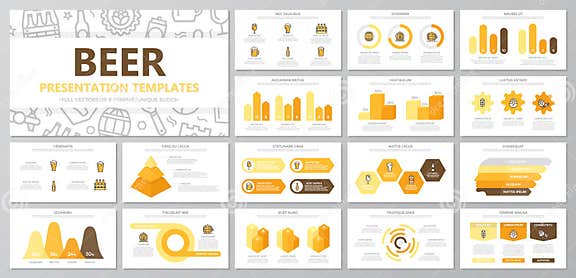 Set of Beer and Bar, Pub Elements for Multipurpose Presentation ...